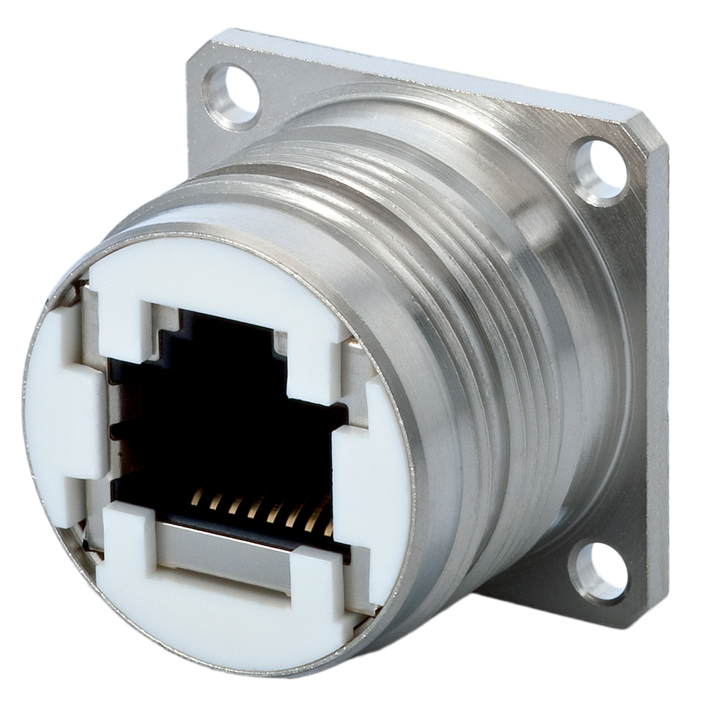 M23 RJ45 Industrial Ethernet Circular Panel Connector, Male Thread ...