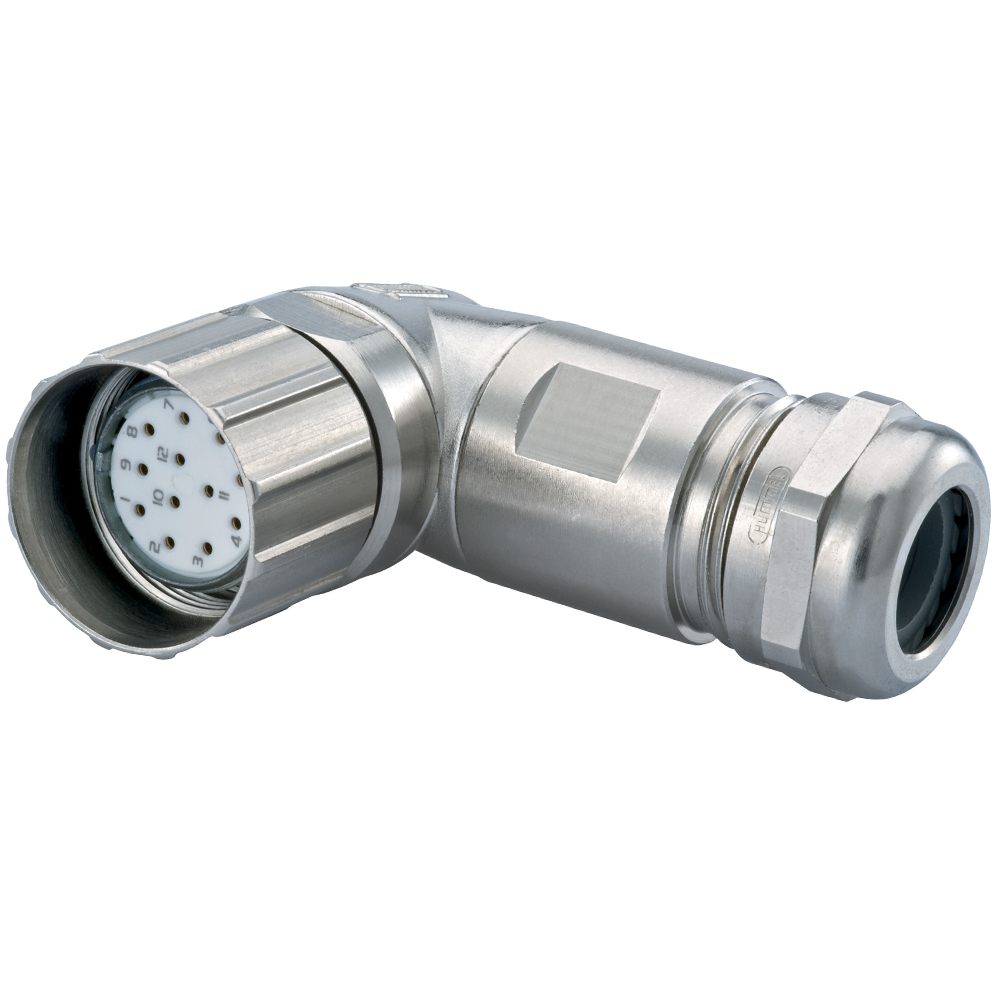 M23 Signal Right Angle Connector, Female Thread, Sealcon, Hummel, 7.300 ...