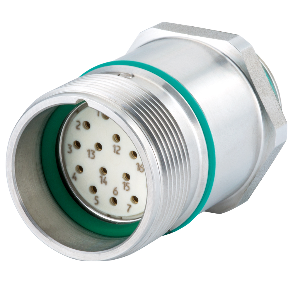 M23 Signal Panel Connector, Single Hole, Male Thread | Stainless Steel ...