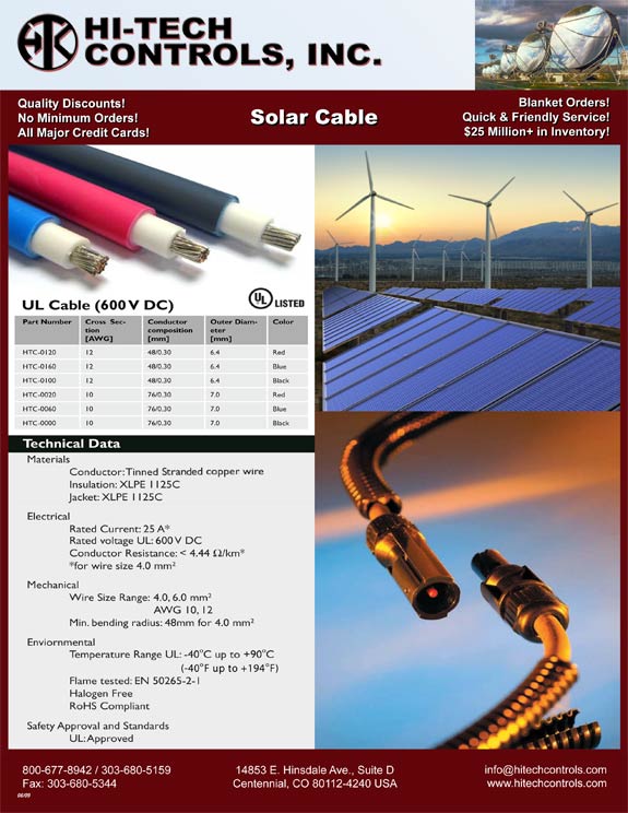 Solar Cable and Wire-Solar Flyer 2009-Sealcon, Hummel