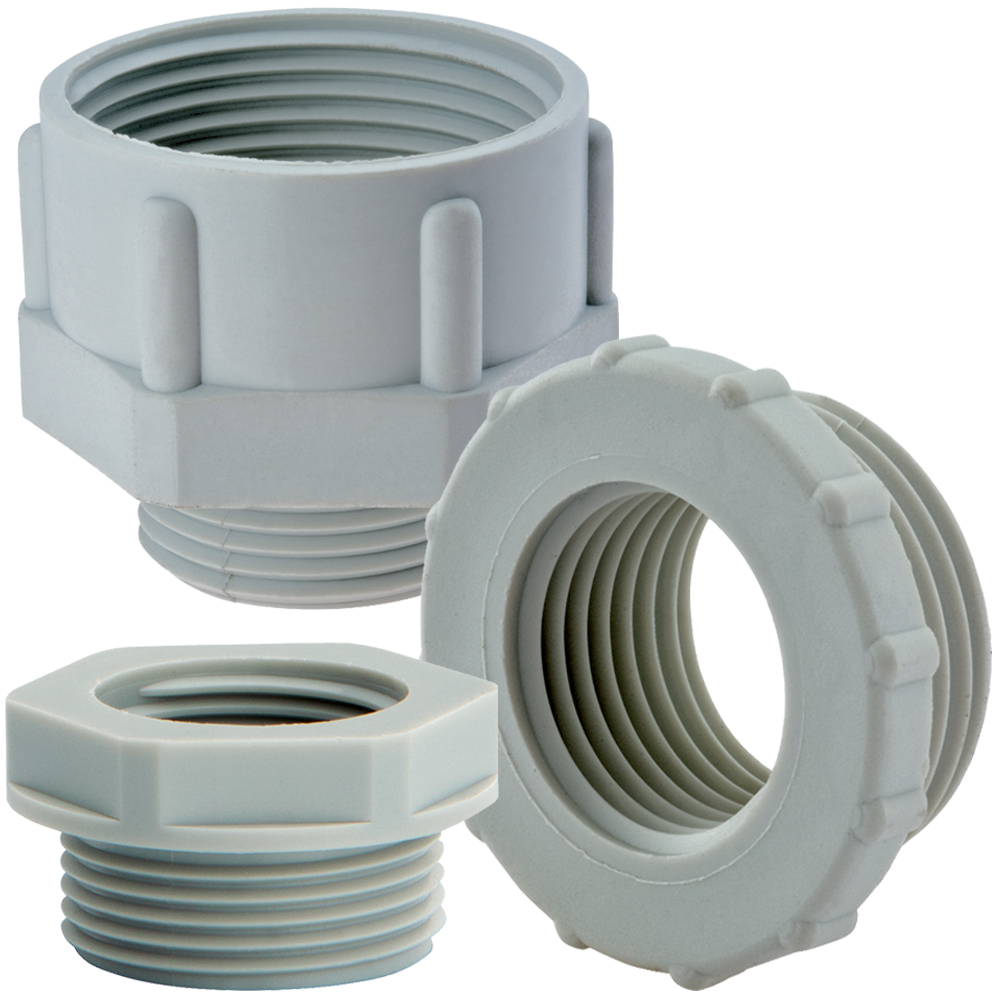Thread Reducers | Nylon | Black | Gray | Round | Nickel Plated Brass ...